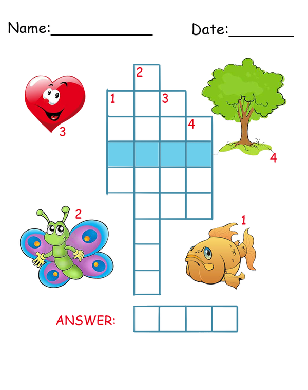 Opposites Crossword Printable Puzzles