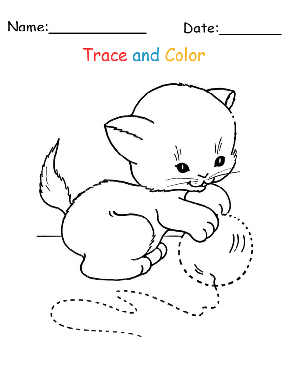 Trace Color Fine Motor Kids Pages Activities Skills Tracing Grade ...
