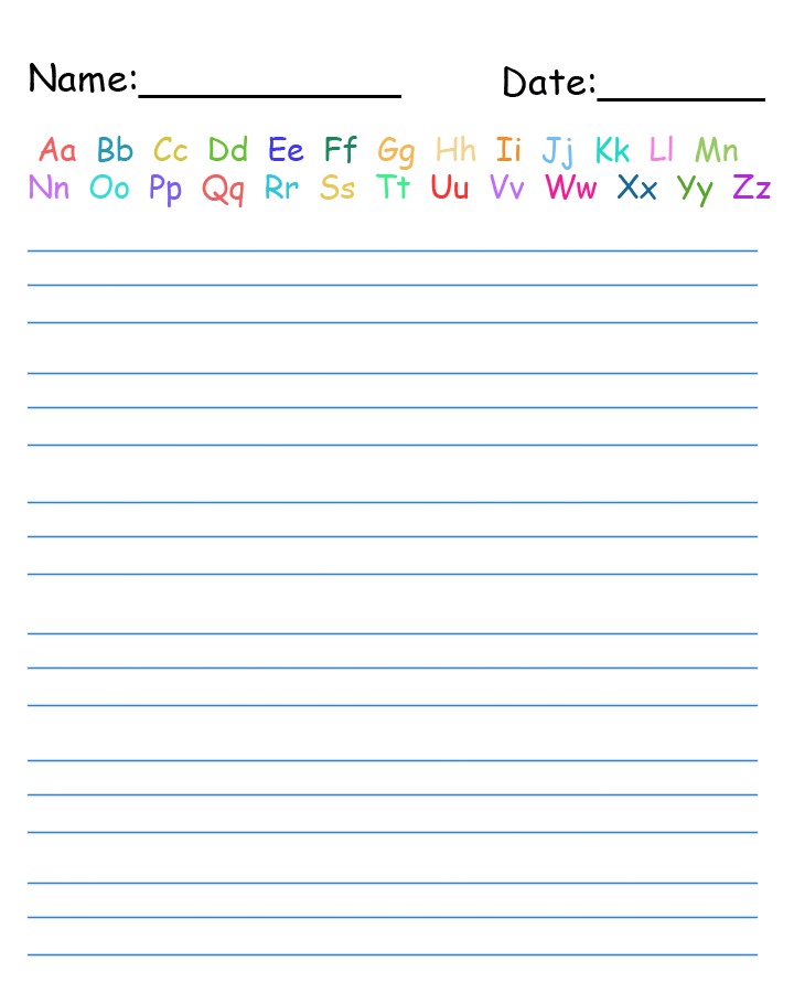 Kindergarten Writing Paper Printable