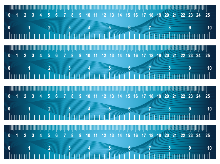 Printable Blue Wavy Rulers