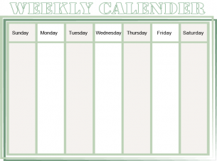 Printable Seven Days Weekly Calendars