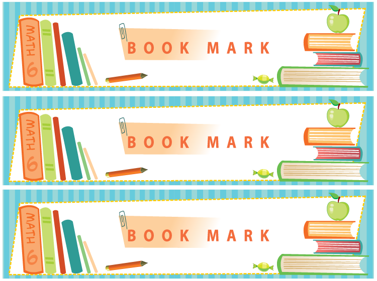 Math Books Printable Bookmarks