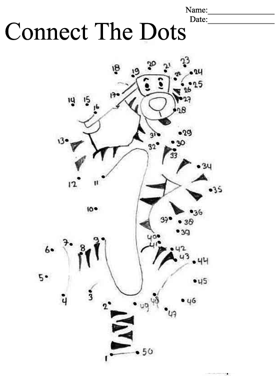 Tigger Connect the Dots Printable Worksheets