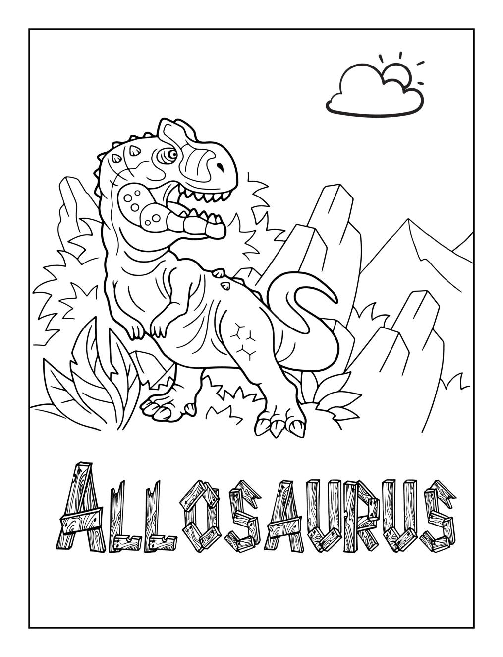Allosaurus Dinosaur Coloring Pages Realistic Coloring Pages