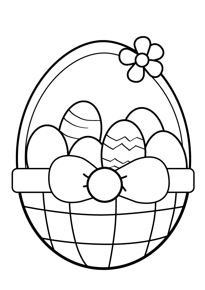 Coloring Page Easter Bag full of easter eggs | Printablesfree.com
