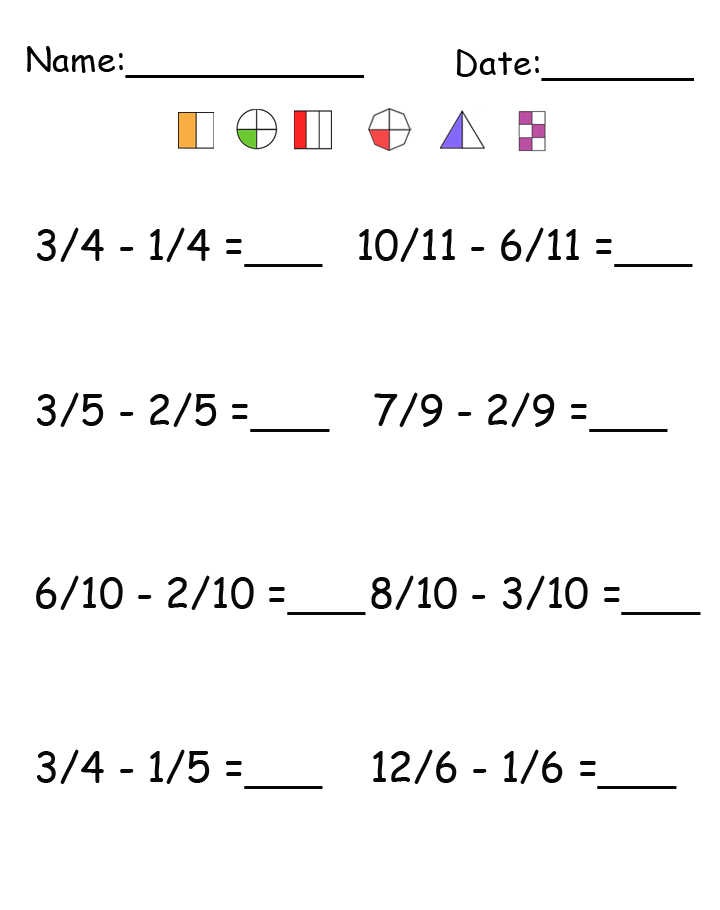 Helpful Fraction Worksheet