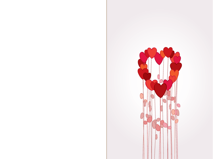 Printable Red Hearts Valentines Day Cards