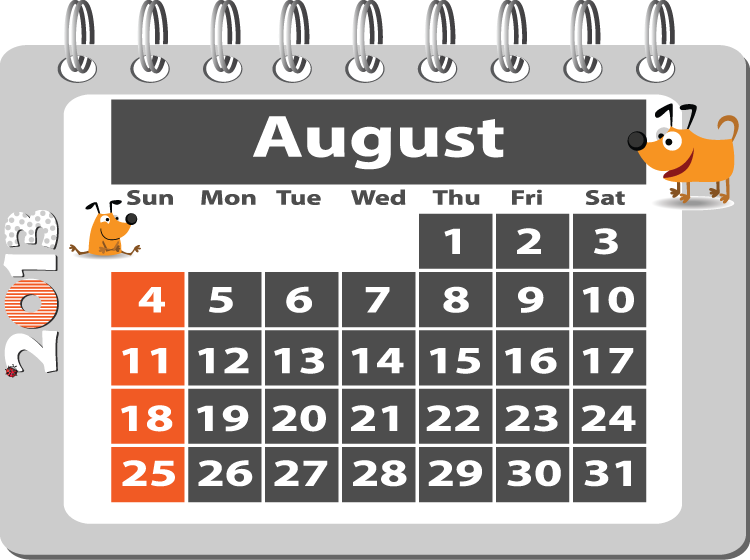 August Monthly Calendars