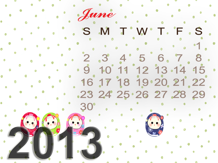 June 2013 Calendars