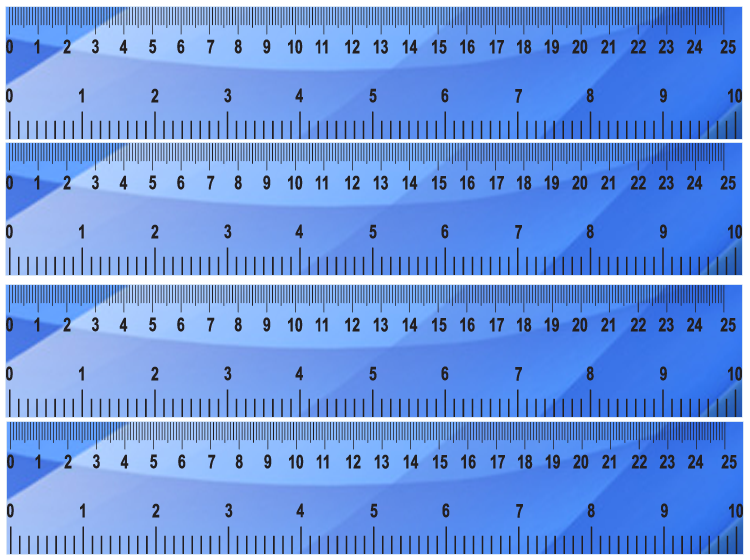 Blue Geometric Pattern Printable Ruler