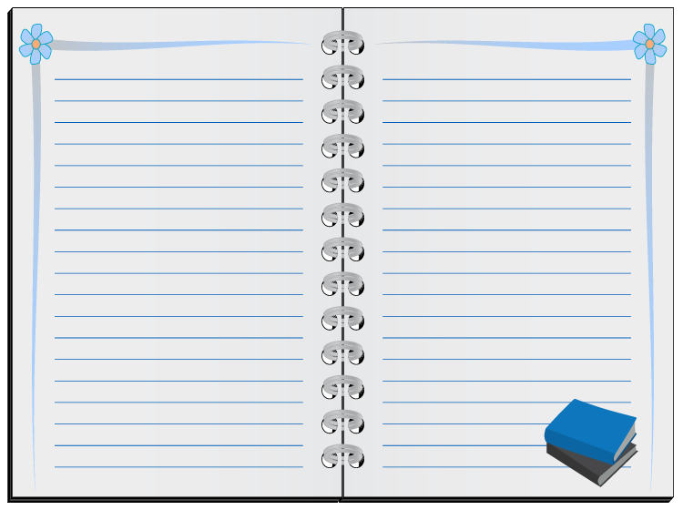 Printable Blue Notebook Stationary