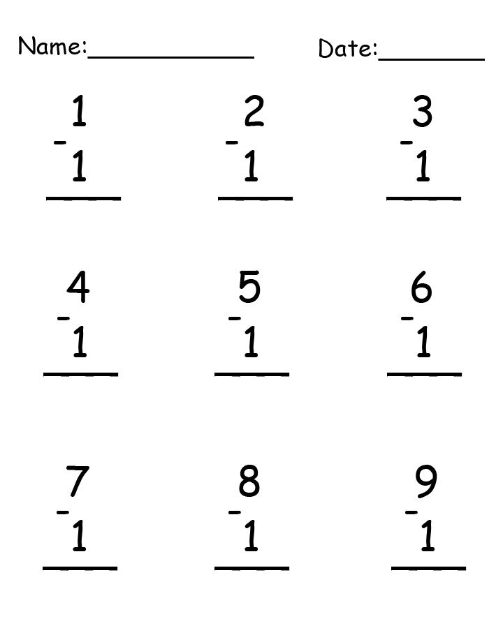 Printable Subtraction Worksheet Printable Subtraction Worksheet