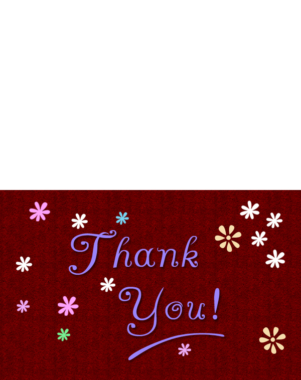 Printable Bright Red Thank You Cards
