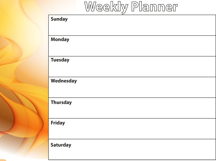 Yellow Weekly Planner Printable Calendars